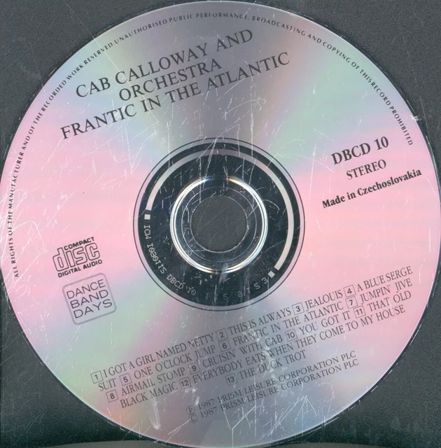 CAB CALLOWAY AND His Orchestra Frantic In the Atlantic CD UK Prism Leisure EUR 8,90 - PicClick FR