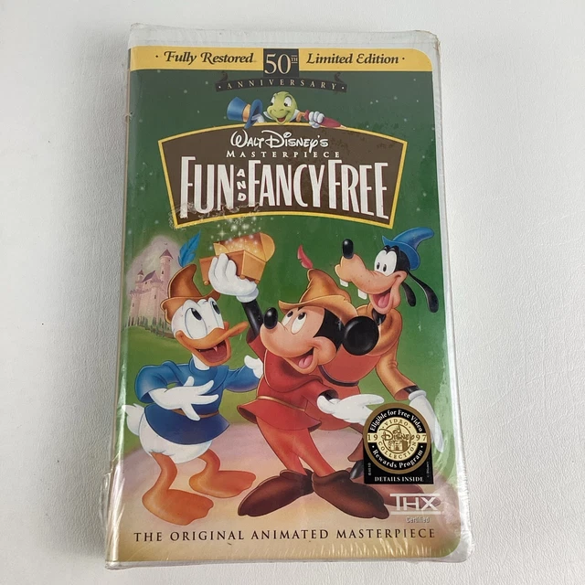 WALT DISNEY MASTERPIECE Fun & Fancy Free VHS Tape Animated Film Vintage ...