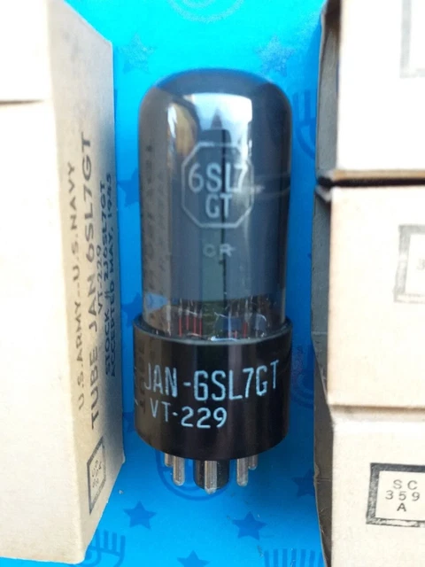 6SL7 JAN GT Lotto 2 Valvole Tubes Nuove, Nos, Uguali 1945 EUR 70,00 ...