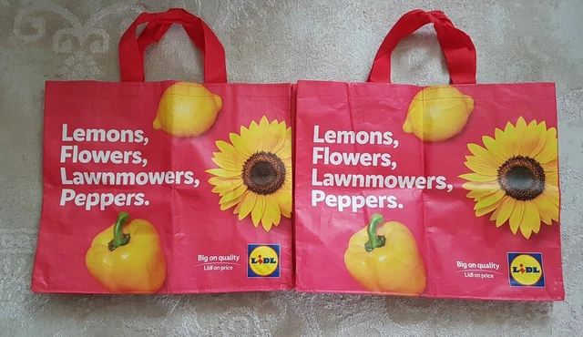 2 X LIDL Reusable Large Shopping Bag with 4 handles Shoulder/Tote GOOD ...