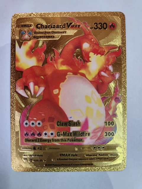 CUSTOM POKEMON GOLD Foil Card Charizard Vmax Fan Art Card! $8.28 ...