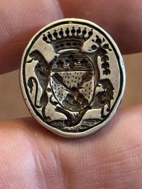 SCEAU À CACHETER Argent XVIII Ème Siècle - Héraldique - Blason ...