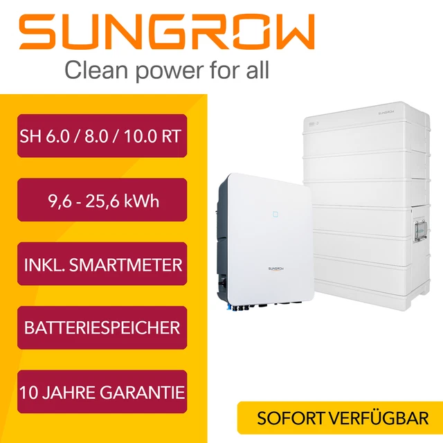 SUNGROW BUNDLE WECHSELRICHTER + Batteriespeicher SH6 / SH8 / SH10 / SBR096 etc EUR 8.045,00 ...