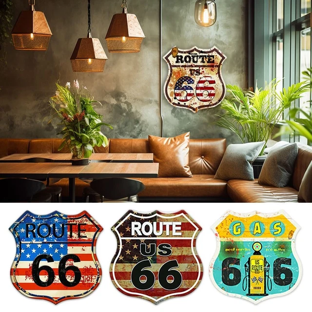 IRREGULAR ROUTE 66 Signs Aesthetic Wall Decorations New Tin Sign Room ...
