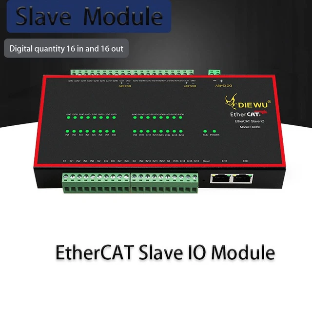 RJ45 NETWORK SWITCH NPN input EtherCAT slave station IO module 16 in 16 ...