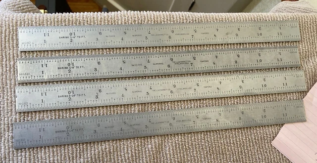 4 L. S. Starrett Rulers- No C100 F, H, E, G- No 6r Grad $20.50 - PicClick
