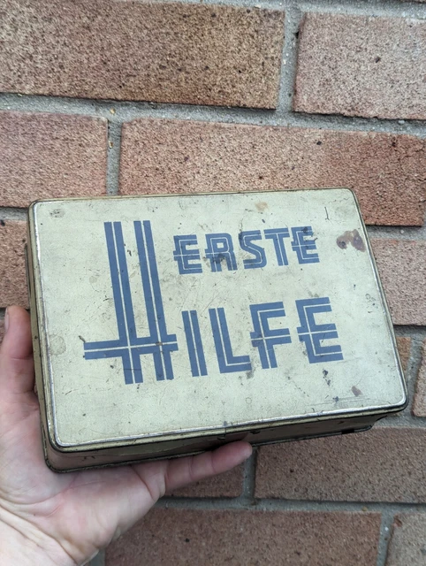 VINTAGE WW2 WEHRMACHT GERMAN First Aid Tin/ Medical Container Box £26. ...