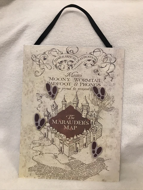 HARRY POTTER HOGWARTS The Marauder’s Map Metal Wall Sign 29x22cm + 4 ...