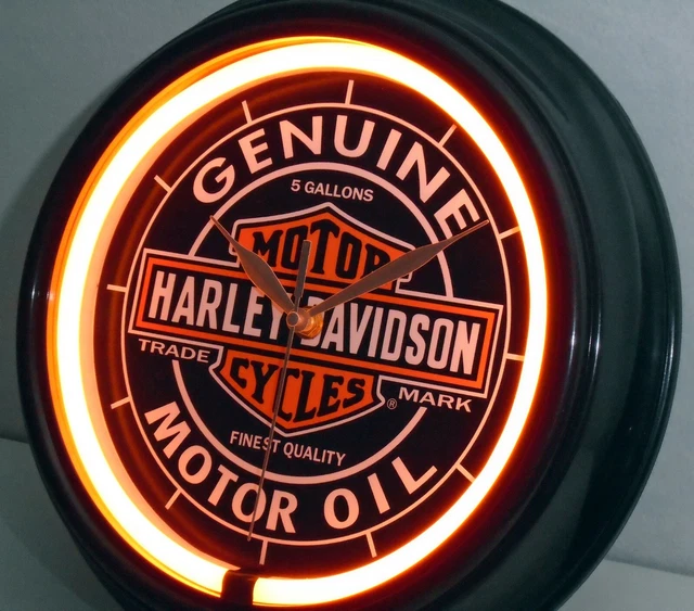 HARLEY DAVIDSON MOTORCYCLES Themed Classic Retro Led Silent Wall Clock ...