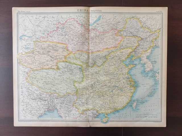 VINTAGE ORIGINAL MAP-FROM "The Times Atlas Of The World"-China ...