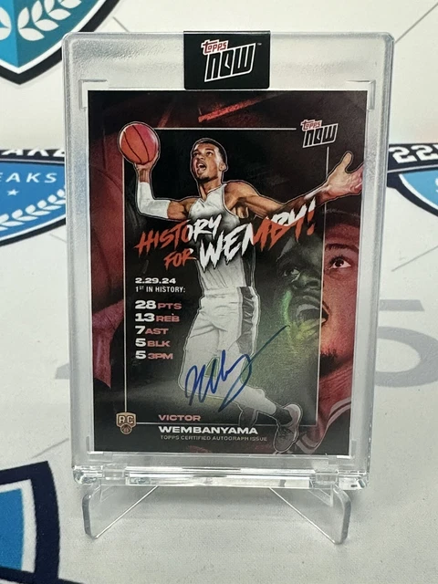 2024 TOPPS NOW Victor Wembanyama Red Rookie Auto 09/10 History For ...