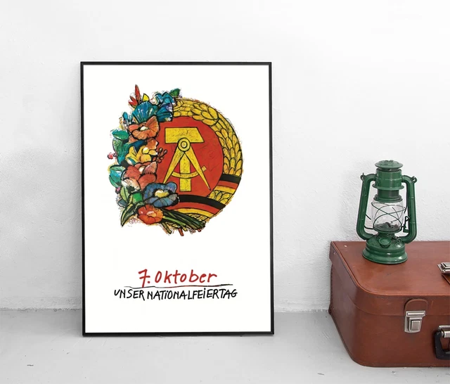 POSTER 7. OKTOBER Nationalfeiertag der DDR Plakat Propaganda GDR ...