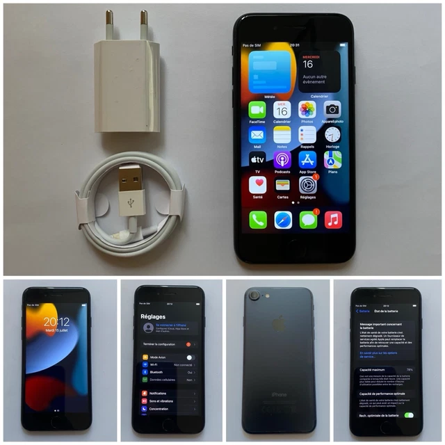 APPLE IPHONE 7 32 Go Noir (Débloqué) + Accessoires iPhone 6 6s 7 ...