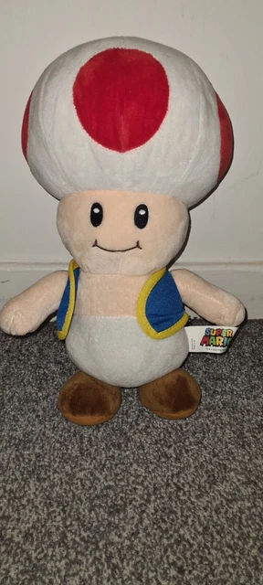 OFFICIAL TOAD MUSHROOM Plush 12" Super Mario Bros Nintendo Soft Toy ...