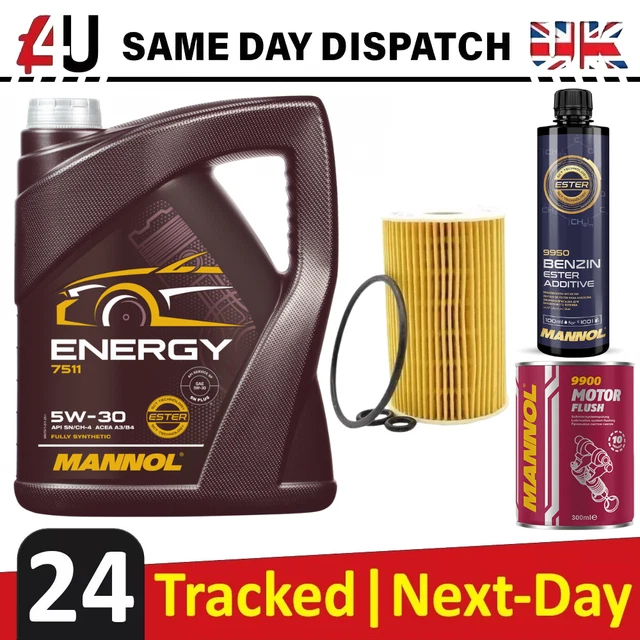 5W-30 5L ENGINE Oil & Filter For Skoda Fabia Octavia Yeti Flush ...