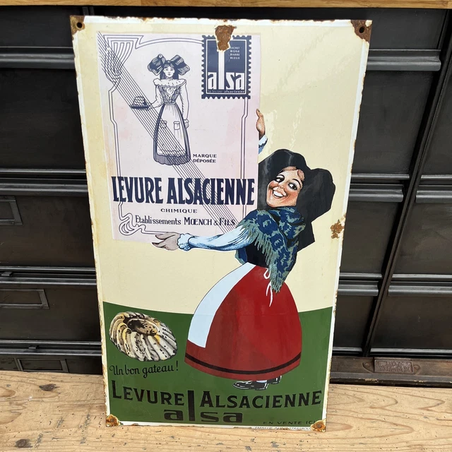 ANCIENNE PLAQUE ÉMAILLÉE bombée Levure Alsacienne ALSA EUR 528,00 - PicClick FR