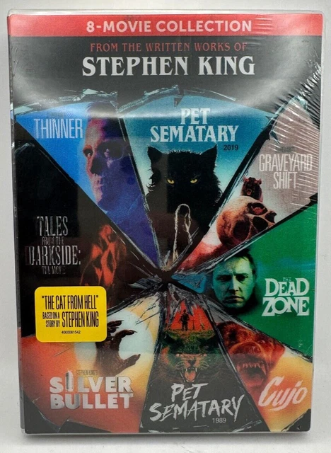STEPHEN KING 8-MOVIE Collection Cujo, Dead Zone, Pet Sematary, Thinner ...