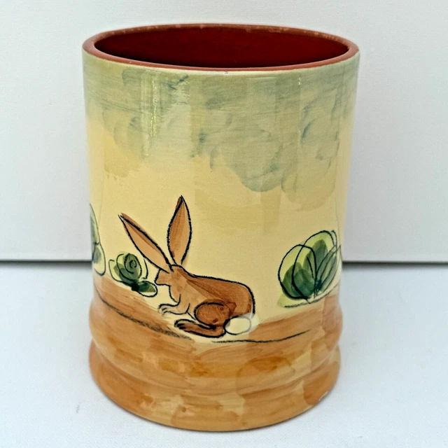 CERAMIC EASTER BUNNY Rabbit Holder Flower Vase Planter Utensil Pot £14. ...