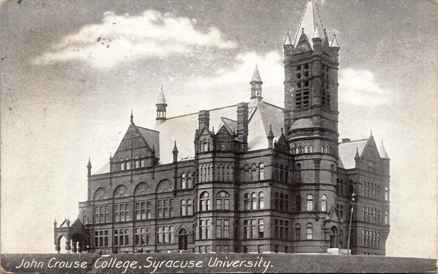 CARTE POSTALE ANTIQUE John Crouse College Syracuse Université PM ...