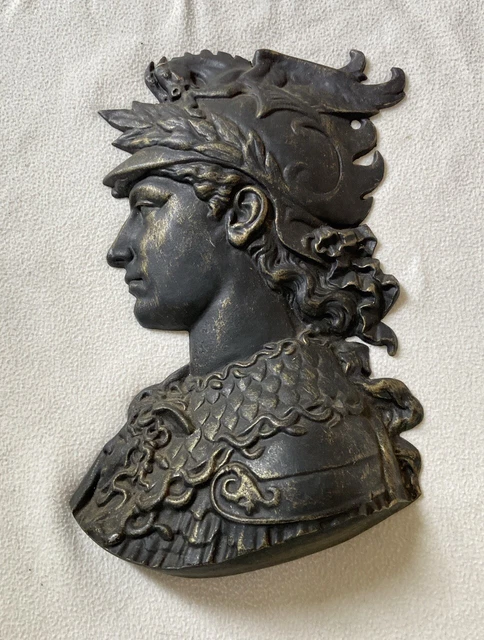 LARGE VINTAGE CAST Aluminum Classical Roman Greek God Wall Plaque ...