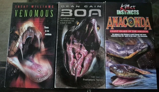 ANACONDA, VENOMOUS & Boa VHS Set Of 3 - Horror Snake Creature Feature ...