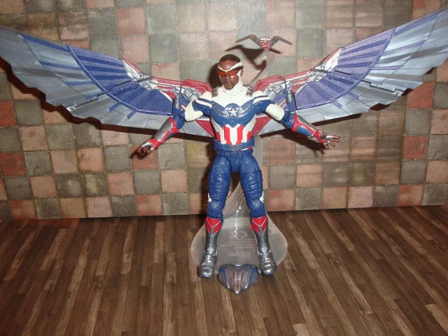 MARVEL LEGENDS DISNEY Plus Wave Sam Wilson Captain America Baf Wings ...