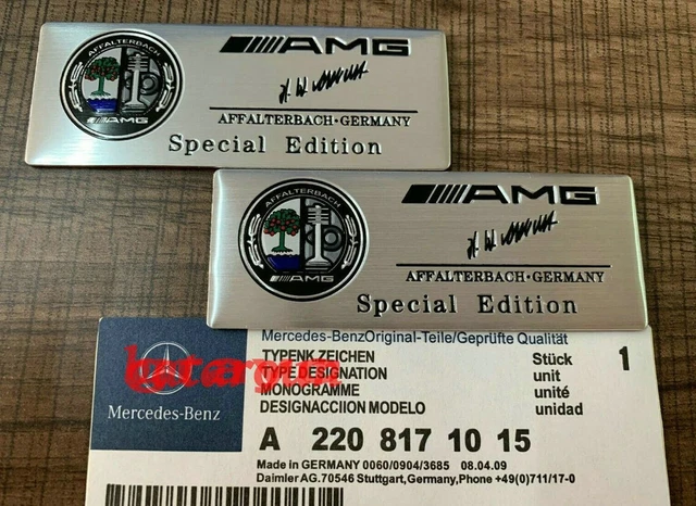 2X AFFALTERBACH SPECIAL Edition Silver AMG Badge Emblem Decal For ...