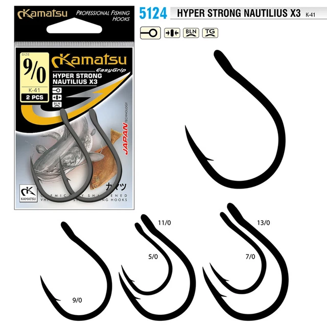 KAMATSU K-41 HYPER Strong Nautilius X3, Power Haken, Wallerhaken ...