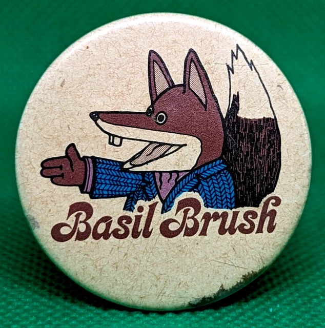 VINTAGE BASIL BRUSH Fox Glove Puppet Puppetry TV Ivan Owen 70's Badge ...