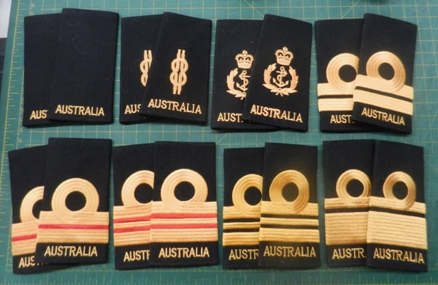 ROYAL AUSTRALIAN NAVY Rank badge lot, as pictured. 8 pairs. $49.99 ...