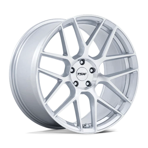 17X8 TSW TW002 Lasarthe Gloss Silver Machined Wheels 5x112 (35mm) Set ...