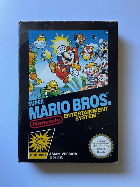 NINTENDO NES SUPER Mario Bros ASIAN Version LONG BOX Action Series CIB ...
