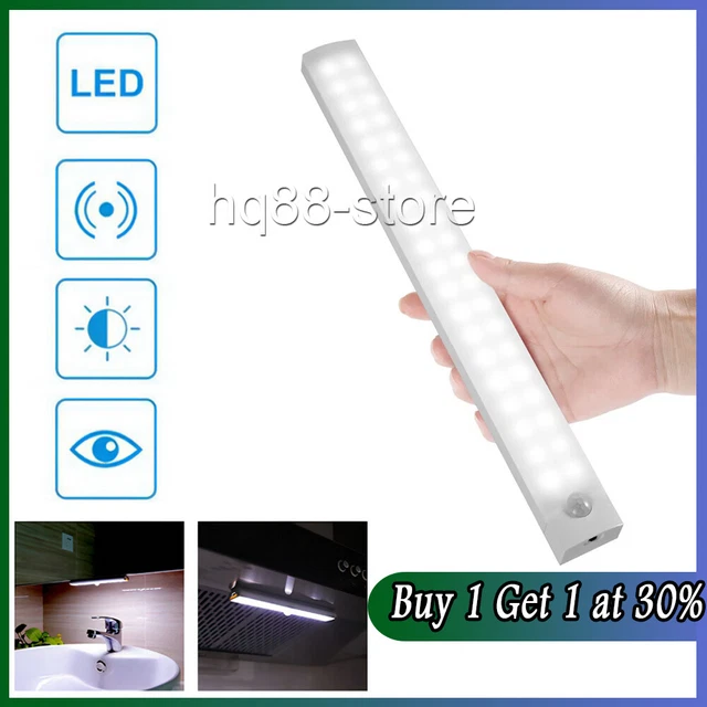 STRIP LIGHT LED PIR Motion Sensor USB Rechargeable Magnetic Cabinet ...