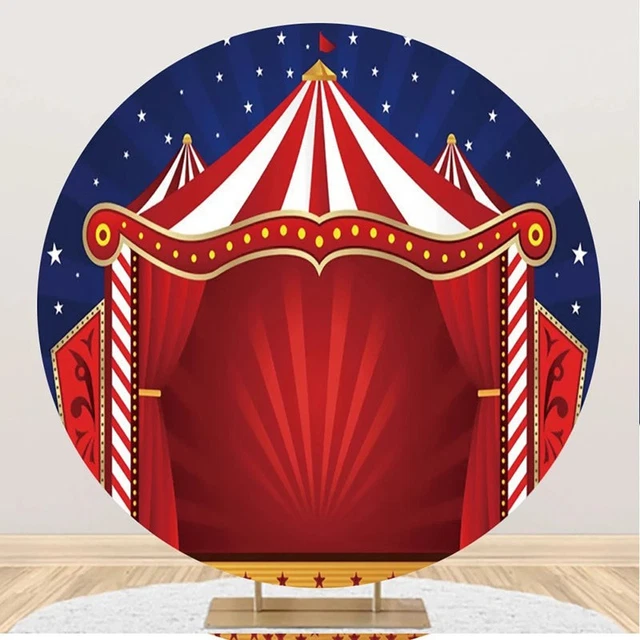 ROUND RED BLUE Night Star Circus Tent Party Backdrop $37.94 - PicClick AU