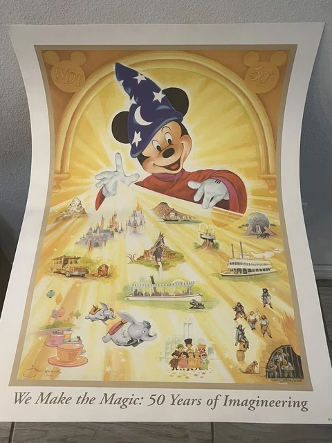 DISNEY FANTASIA SORCERER Mickey 50 Years Of Imagineering Artwork Print ...