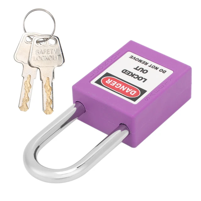 (PURPLE)LOCKOUT PADLOCK CORROSION Resistance Lockout Tagout Abrasion ...
