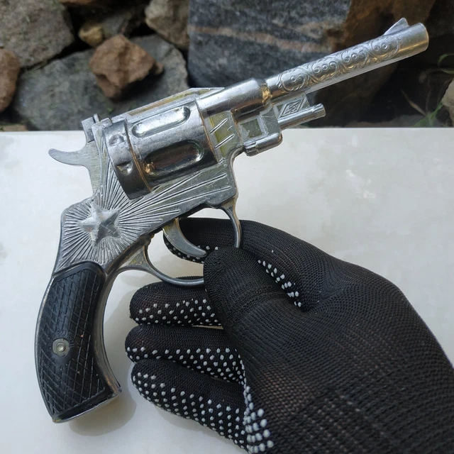 TOY USSR METAL Revolver Vintage 70s Pistol Cowboy Western Retro Soviet ...