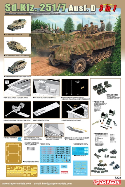 DRAGON 6223 - Sd.Kfz. 251/7 - Ausf. D - 3 in 1 - Pionierpanzerwagen EUR ...