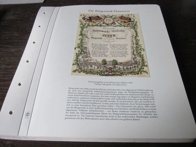 HANNOVER ARCHIV 7 Bürgerstadt 39 Erinnerungsblatt Bürgerwehrvolksfest ...