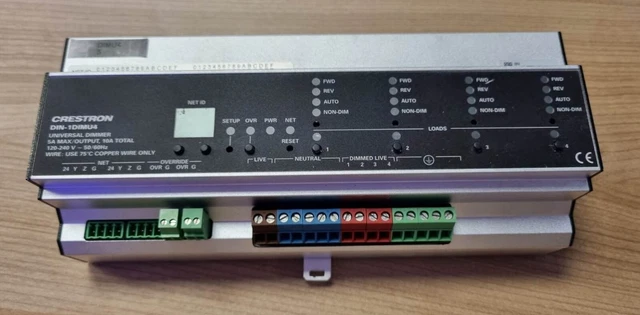 CRESTRON DIN-1DIMU4 4 Channel Universal Dimmer, 1 Feed, DIN Rail Mount ...