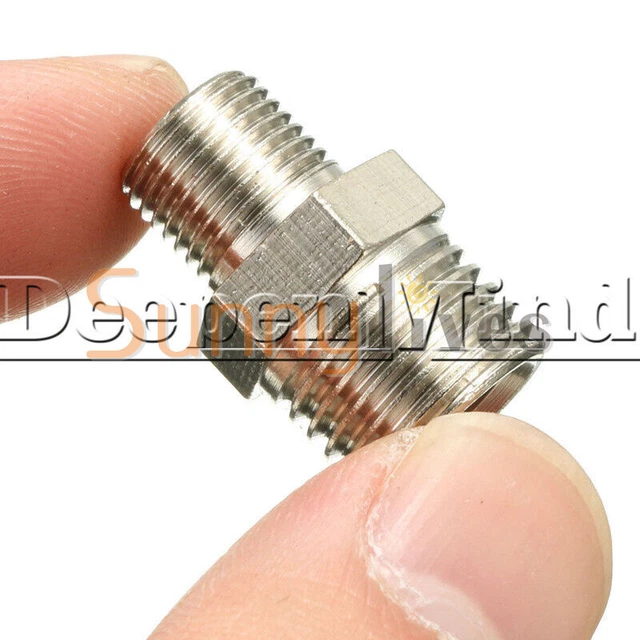 1/4'' BSP MALE to 1/8'' BSP Male Airbrush Hose Fitting Connector Adaptor $6.59 - PicClick AU