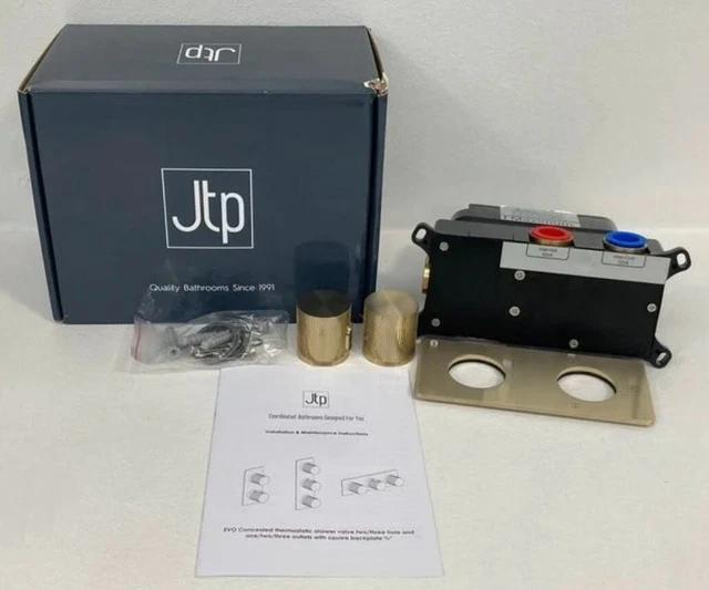 JTP EVO VALVOLA doccia 2 uscite termostatica in ottone spazzolato (63671BBR) EUR 420,33 ...