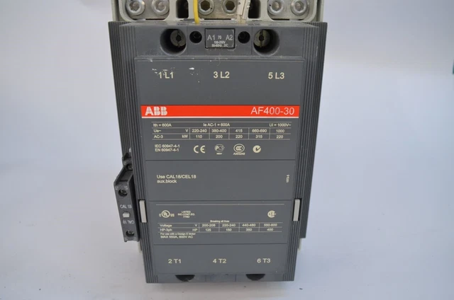ABB AF400-30 600A 1000V 400HP AC ATL Block Contactor 3-P 3PH $546.27 - PicClick CA