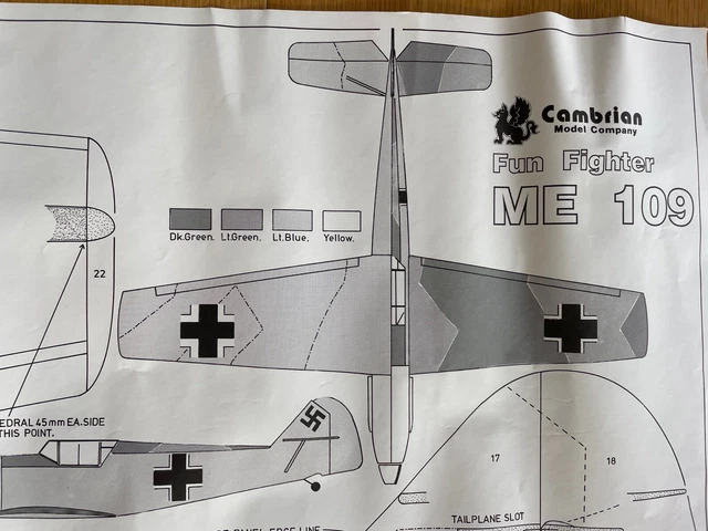 CAMBRIAN MODELS ME109 WW2 RC Aircraft Plane Model Messerschmitt Bf Bob ...