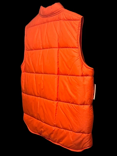 VINTAGE FRAM OIL FILTER Orange Puffer Vest NEW Men’s XL Weathercaster ...