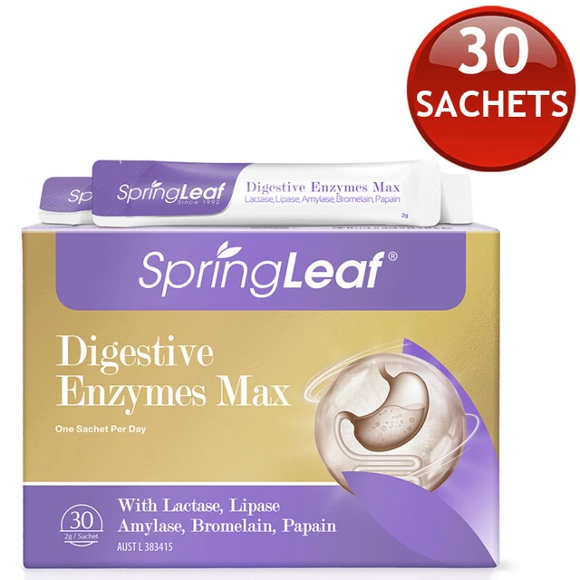 SPRINGLEAF DIGESTIVE ENZYMES MAX 2g x 30sachets Healthy Digestion Detox ...