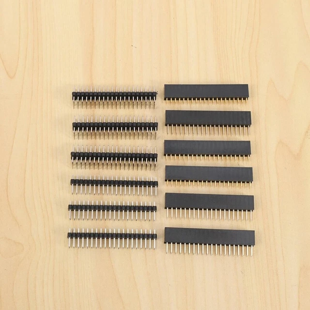 2X(24PCS 40 PIN GPIO Header Kit 20X2 Pins Right Angle GPIO Header ...