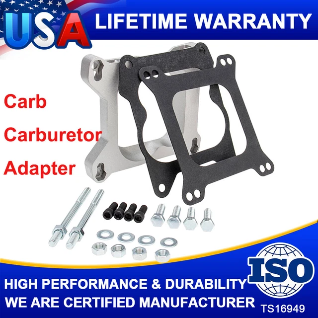 CARB CARBURETOR ADAPTER Kit Plate 4bbl Quadrajet AFB Demon Carter US ...