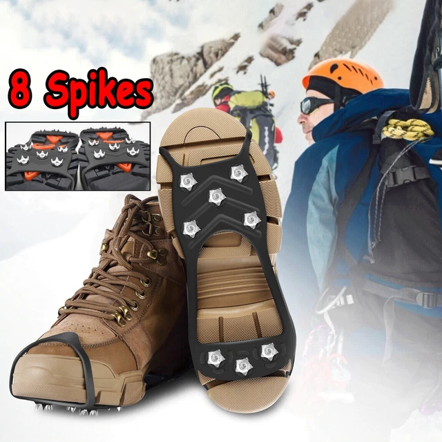 ICE CRAMPONS SNOW Grips Anti Slip On Over Shoe Boot Studs Cleats Spikes ...