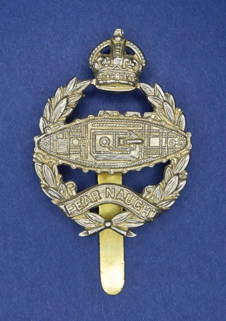 RARE RIGHT FACING WW2 Royal British Tank Corps/Regiment Hat Badge Fear ...